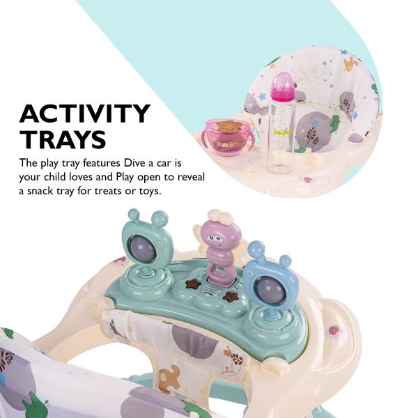 Baybee Blue Amro Musical Baby Activity Walker with Adjustable Height (6 ...