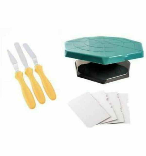NIJAMRUT KRENZ ELECTRIC Plastic and Steel Cake Turning Table, Scrapper ...