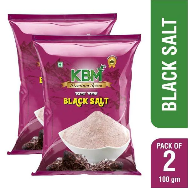 KBM Premium Spices Black Salt / Kala Namak Sprinkler 400g (Pack of 2 ...