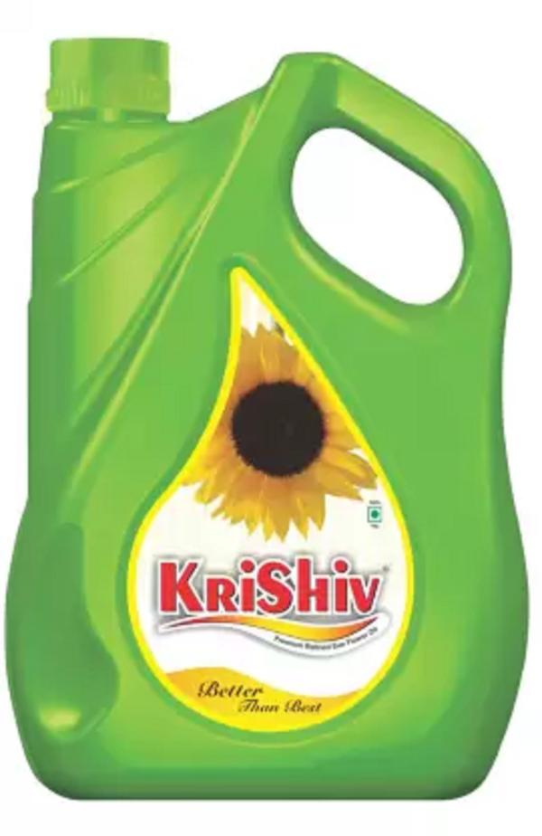 Krishiv Dewaxed Sunflower Oil, 100% Pure Cooking and Baking Sunflower Oil Jar (5 L) - JioMart