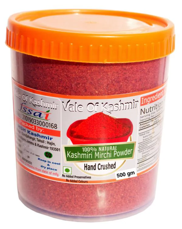Vale Of Kashmir Kashmiri Chilli Powder 500g, 100% Pure Natural, No ...