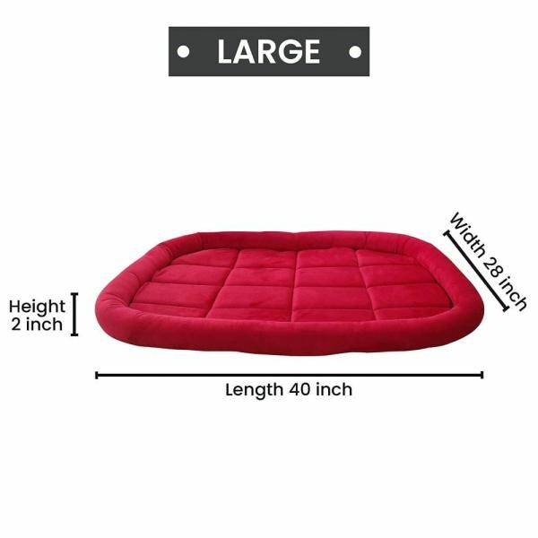 Hiputee Red Rectangular Holland Velvet Pad Bed For Dogs And Cats (L ...