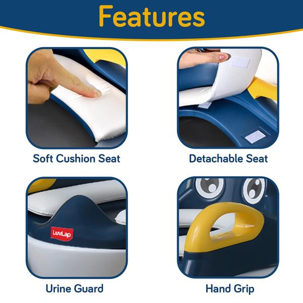 Luvlap Blue Yellow Kids Trainer Ladder Toilet Potty Seat Chair With ...