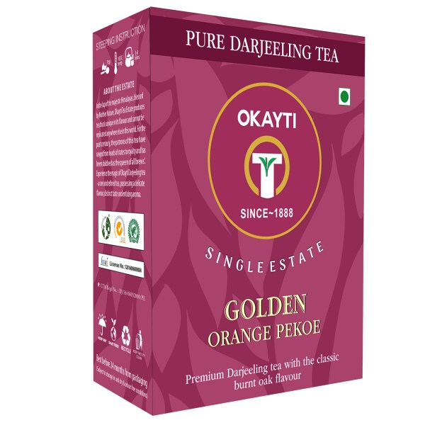 Okayti Golden Orange Pekoe Darjeeling Black Tea -100 Gm | 100% Organic ...