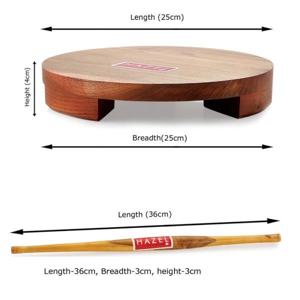 HAZEL Sagwan Polpat Chakla Roti Chapati Maker 24 cm With Wood Roti ...