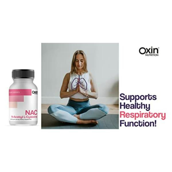 Oxin Nutrition N-Acetyl L-Cysteine Nac Non Gmo Gluten Free Lungs Respiratory Support 120 ...