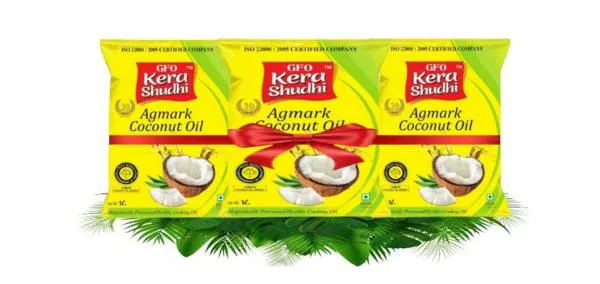 GFO Kera Shudhi Agmark Coconut Oil 3 Liter , Combo Pack of 3 x 1 Liter ...
