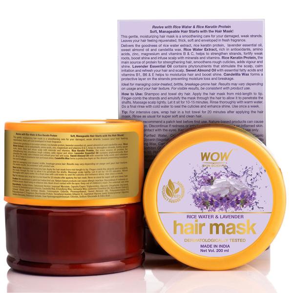 WOW Skin Science Rice Hair Mask with Rice Water, Rice Keratin ...