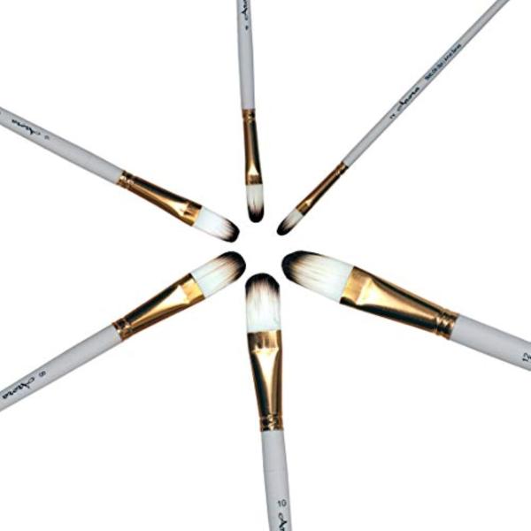 FRKB Synthetic Hair Filbert Tip Paint Brush Set for Watercolor and ...