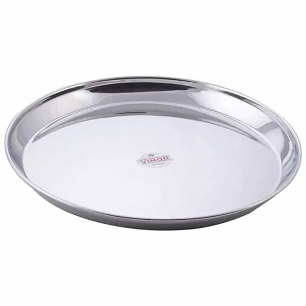 Vinod Stainless Steel Kanchan Bogi Plate, Lunch & Dinner Plate (Pack of ...