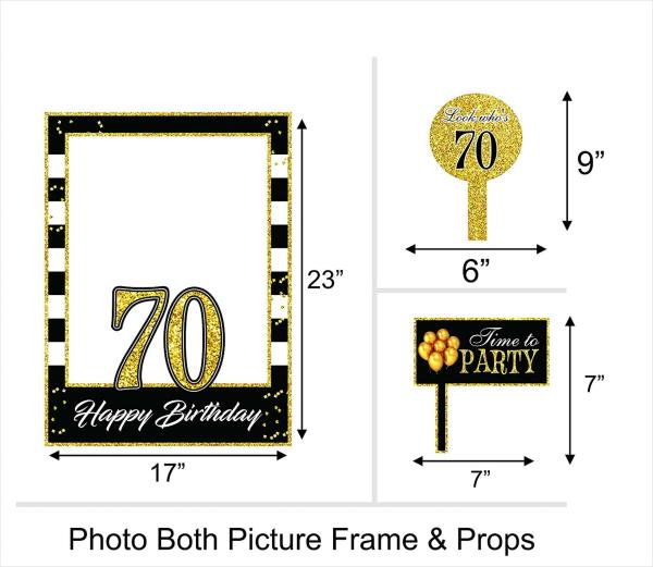 Theme My Party BLACK Vinyl Milestone Party Selfie Photo Booth Picture ...