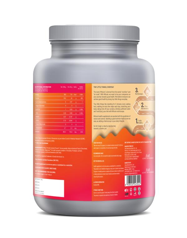 NRoute Whey Protein Isolate Provon DigeZyme 2kg, Double Chocolate - JioMart