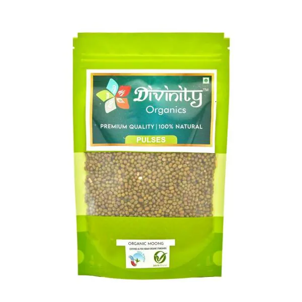 Divinity Organics | Unpolished Green Gram/Moong Whole Dal 500g - JioMart