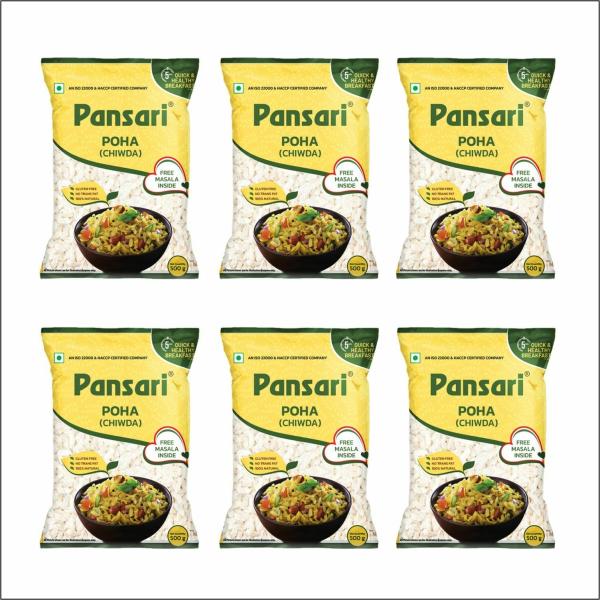 Pansari Poha 500g with masala free - Pack of 6 - JioMart