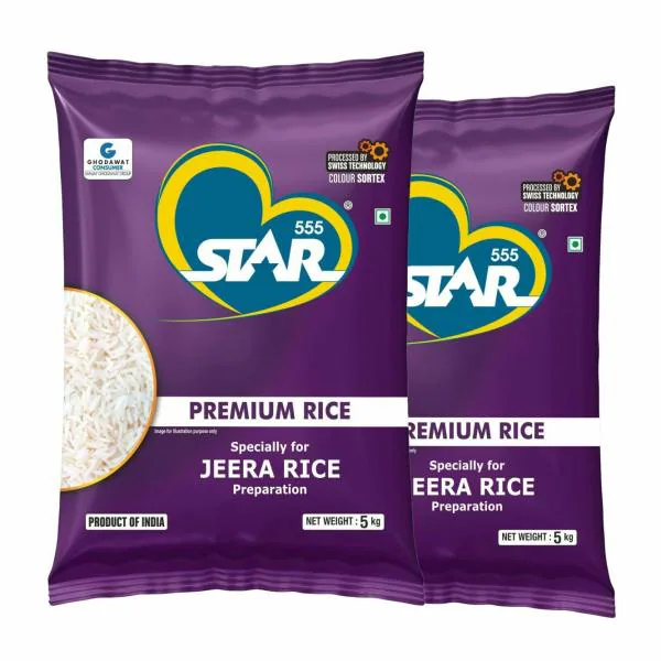 Star 555 Premium Rice Pouch 5 Kg (Pack of 2) | Rich Aromatic Rice | For ...
