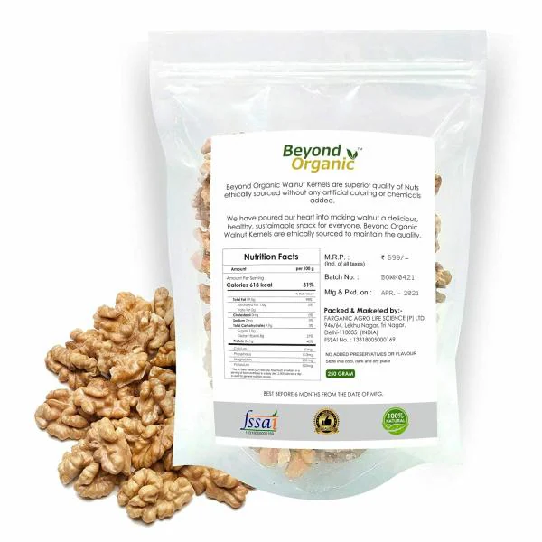 BEYOND ORGANIC Walnut Giri Kernels Akhrot without Shell Pouch Pack (1000 Gram) - JioMart