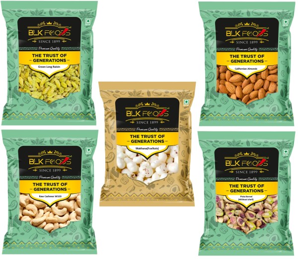 BLK Foods Select Panch Meva Combo 1KG (5 X 200g) (Pista Kernel, Almond ...