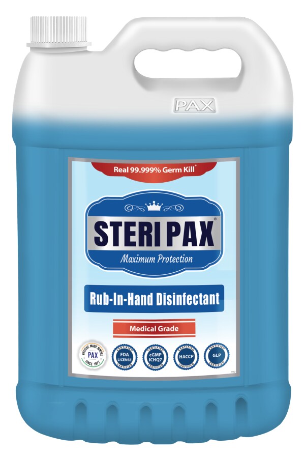 SteriPax Medical Grade Rub-In-Hand Disinfectant Sanitizer Liquid with ...