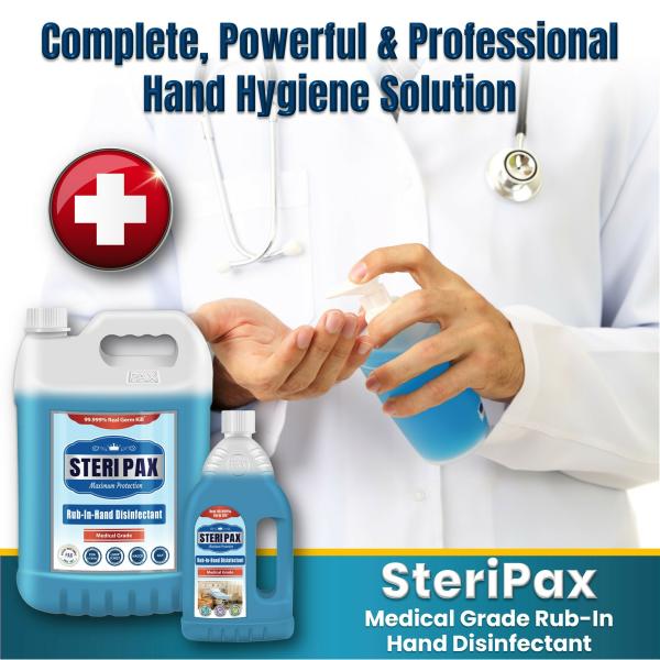 SteriPax Medical Grade Rub-In-Hand Disinfectant Sanitizer Liquid with ...