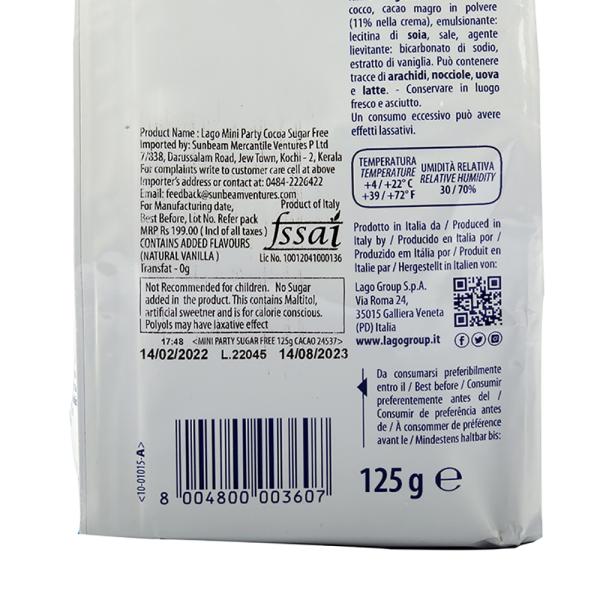 Lago Mini Party Wafers Cocoa Cream Sugar Free 250g (Pack of 2) - JioMart