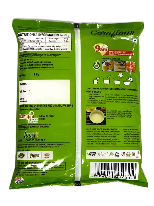 9am Corn Flour Pack of 2 (Each - 1kg) - JioMart