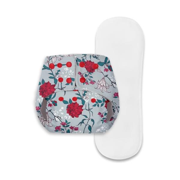 BASIC for Baby- Freesize Red Flowers Cloth Diapers for Day Time Use ...