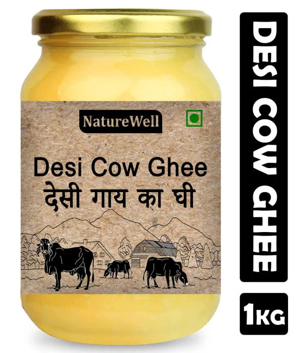 Desi Cow Ghee 1-Liter Hand Made by Traditional Method - Rich in Taste ...