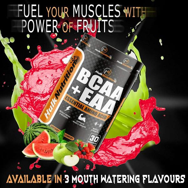 Hulk Nutrition EAAs-BCAA Energy Drink With Shaker (Mix Berries,255gm ...