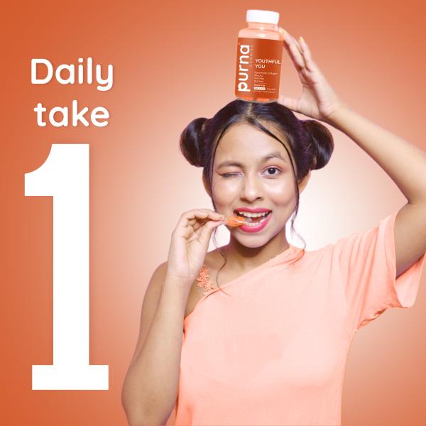 Purna Gummies Superfruits Collagen Mixed Fruit Flavor Gummies For Hair ...