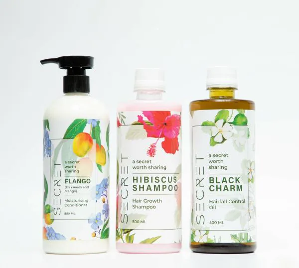 SECRET Hair Fall Control Kit (Jumbo) | Black charm oil + Hibiscus ...
