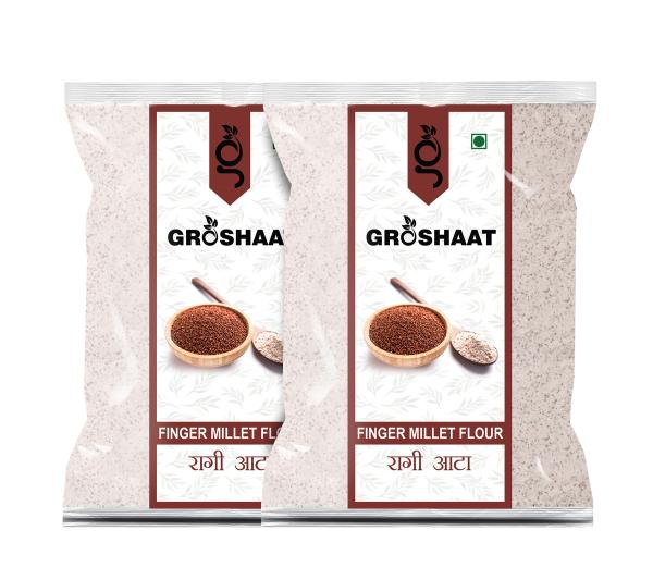 Groshaat Best Quality Ragi Atta-5Kg Each (Pack of 2) (Packing) Finger ...