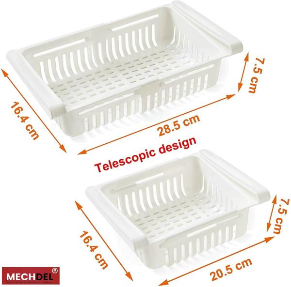 Mechdel Multicolor Fridge Tray Sliding Storage Racks (Pack Of 4) - JioMart