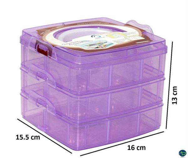 Kartunbox Multicolor Plastic Multi Utility Storage Box With 3 Removable ...