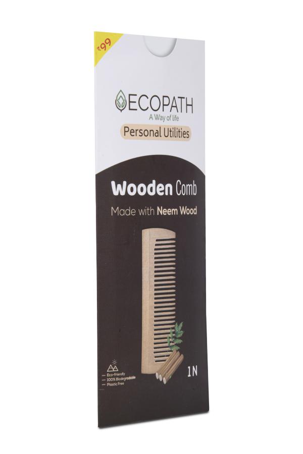 Ecopath Wooden Hair Comb | Bamboo Comb for Women | Wide Teeth | Natural ...