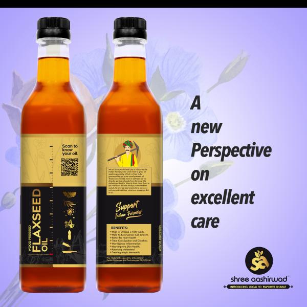 SHREE AASHIRWAD 100% Pure & Natural Cold Pressed Flaxseed Oil (Alsi Ka ...