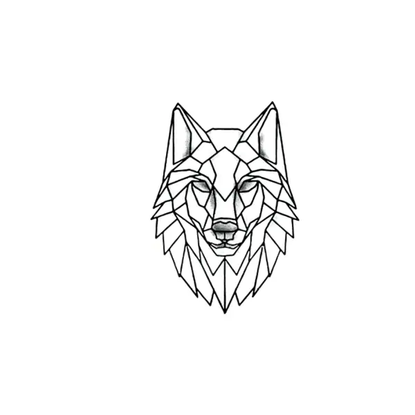 SIMPLY INKED Geometric Wolf Temporary Tattoo, Designer Tattoo for all ...