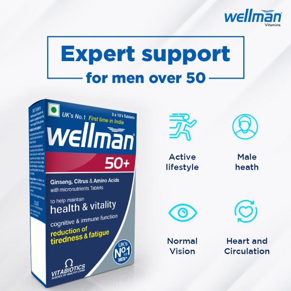 WELLMAN 50 + Multivitamin 30 Tablets - JioMart