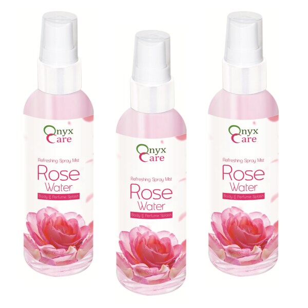 Onyx Care Rose Water (Refreshing Spray Mist) (Pack of 3 pc 100ml each ...
