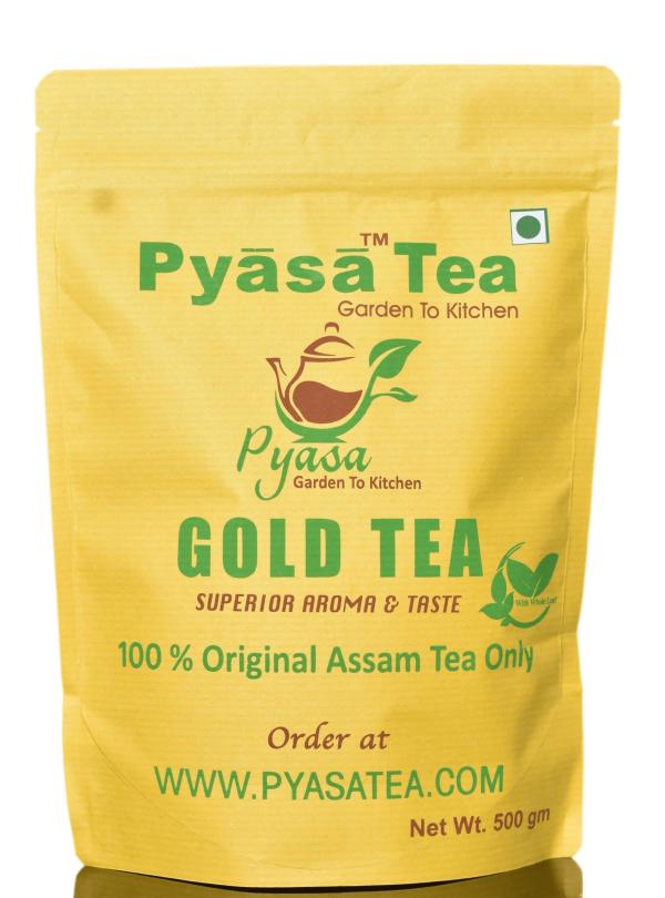 Pyasa Gold Tea with Gently Rolled Aromatic Long Leaves | Tea 500gm ...