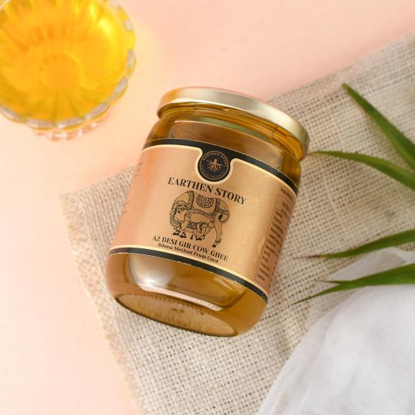 Earthen Story A2 desi Gir Cow Ghee 500ml | 100% Pure, Natural & Healthy| Glass Jar | Bilona ...