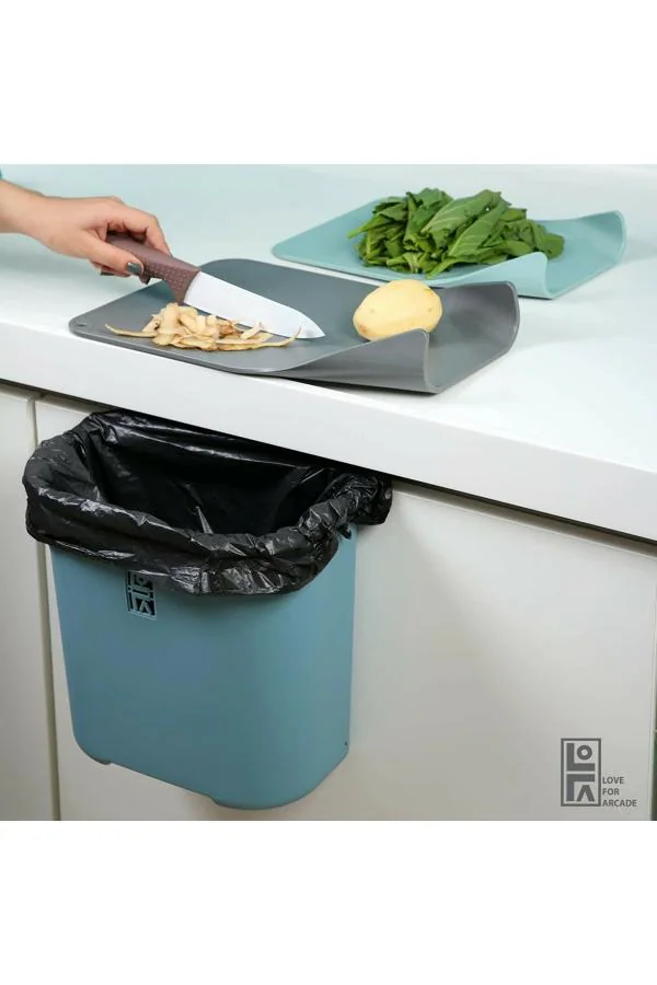 Lofa Blue Plastic Rectangular Hanging Kitchen Dustbin - JioMart