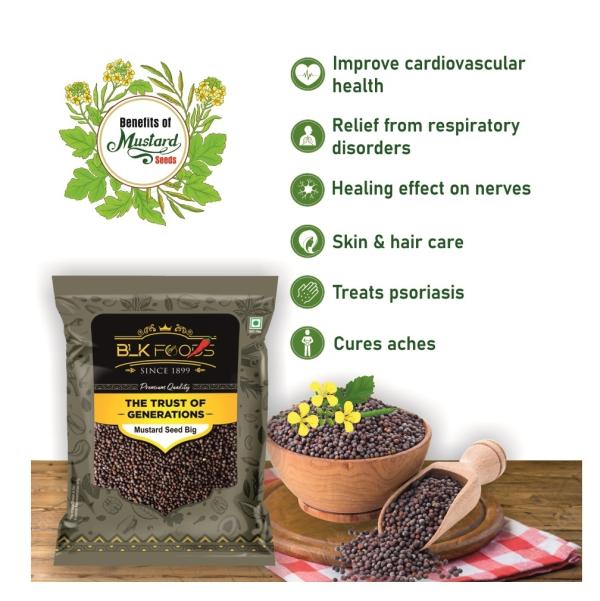 BLK Foods Daily Mustard Seed Big (Kali Sarso) 2000g (10 X 200g) - JioMart