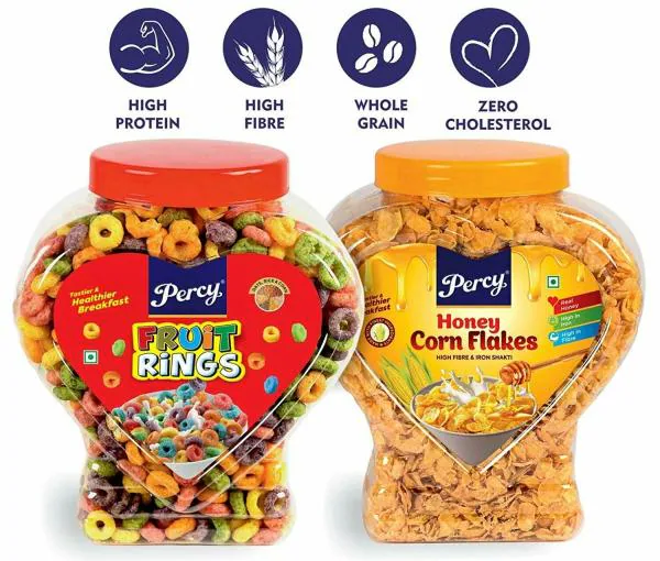 Percy Fruit Rings and Honey Cornflakes [Multigrain Froot Cereal, High ...