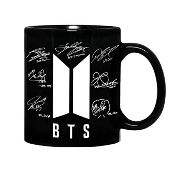 Mug Morning BTS Products for Girls BTS White Logo with Signature on ...