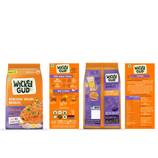 WickedGud Nourishing Instant Noodles Range (Schezwan, Curry & Masala ...
