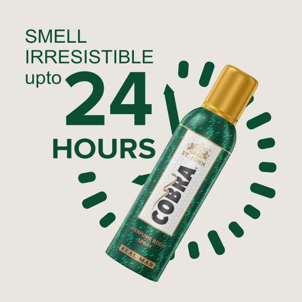 ST-JOHN Cobra Real Man & True Man Perfume Body Spray for Men up to 24 ...