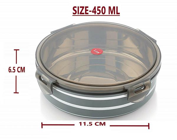 Nabhya Grey Stainless Steel Airtight Freezer Safe Bathroom set 450 Milliliters - JioMart