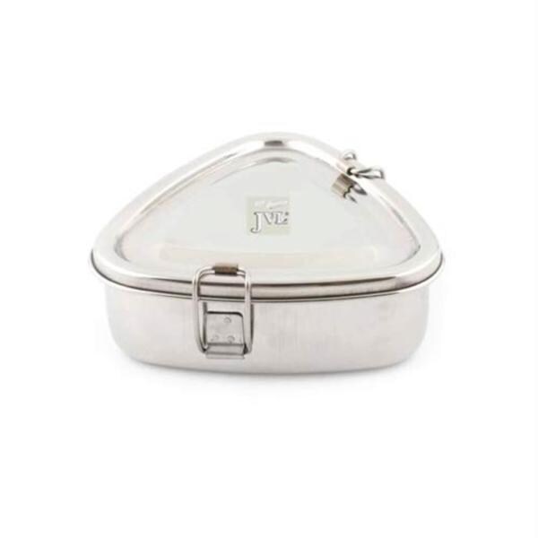 JVL Silver Stainless Steel Medium Size Triangle Single Layer Tiffin Box ...