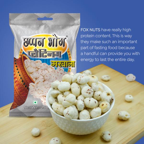 Chappan Bhog Platinum Fox Nuts | Makhana | Phool Makhana | Puffed Snacks | 250 Gms | Pack of 4 ...
