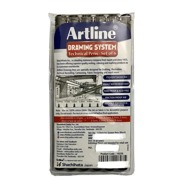 ARTLINE DRAWING SYSTEM PEN ASSORTED SET OF 6 - JioMart